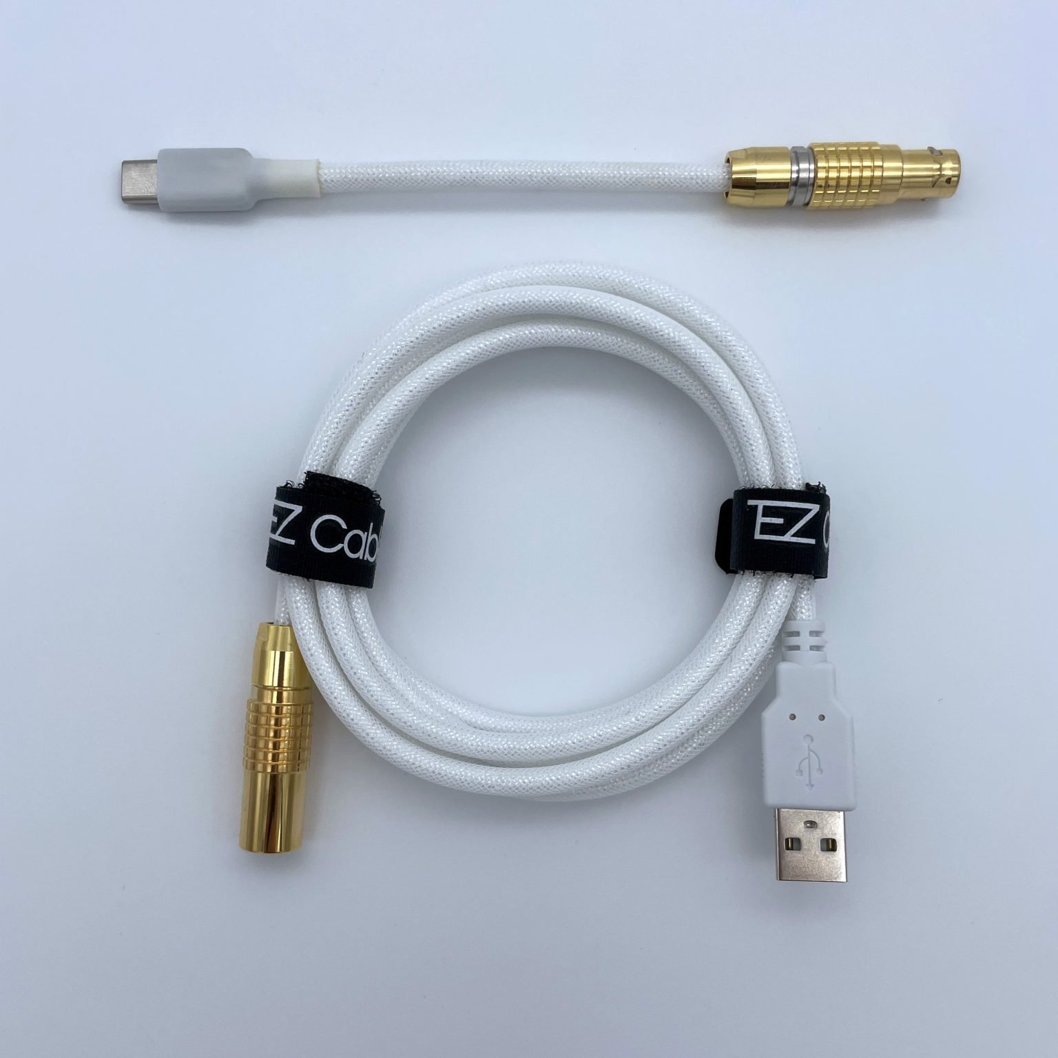 White Lemo Straight Keyboard Cable (Gold LEMO Cable Alternative) - Tez Cables
